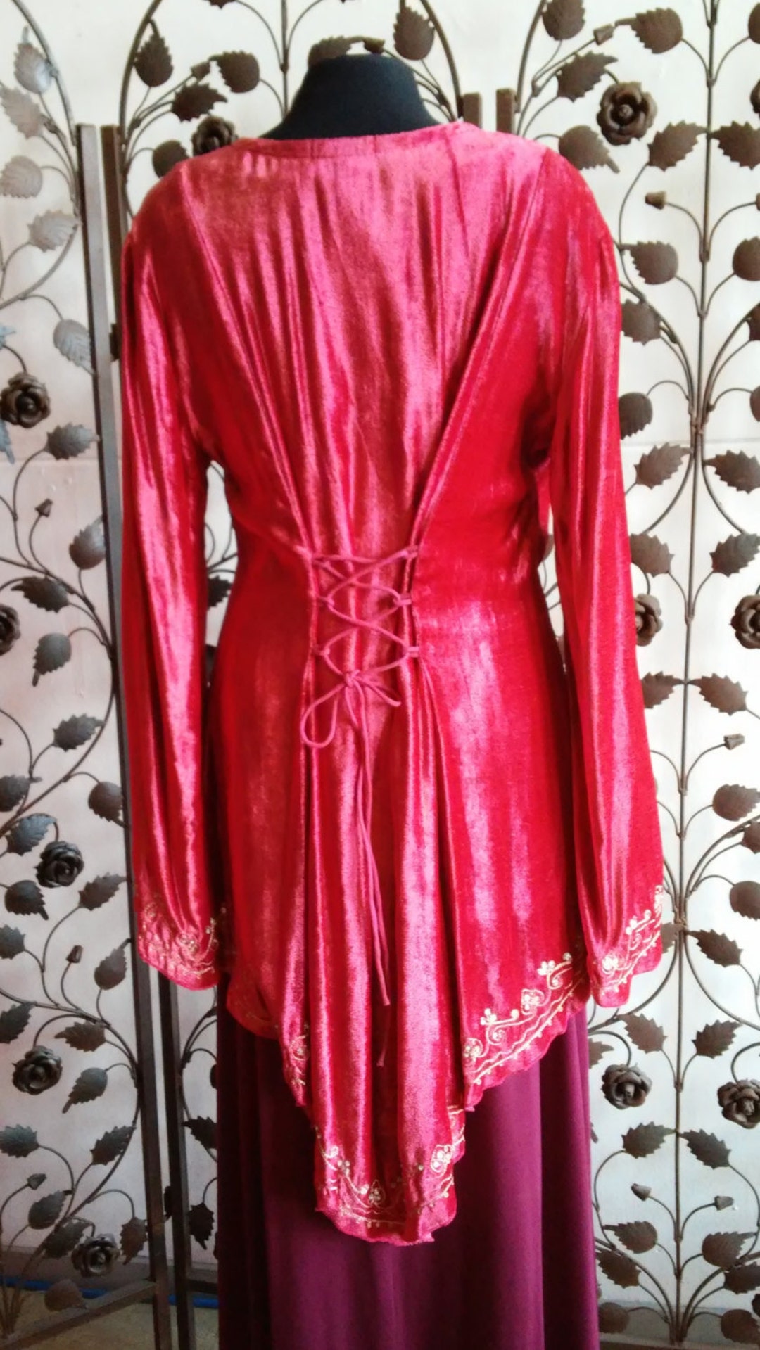 Geborduurde Jas Indiase Jas Roze Jas Fluwelen Jas Asymetrisch Jasje ...