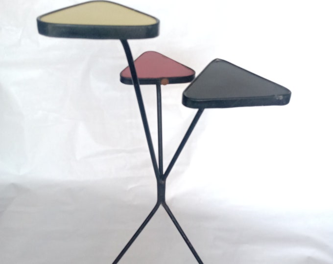 Midcentury Plant Stand 60s Side Table Plant Display 3 Tier Sixties ...