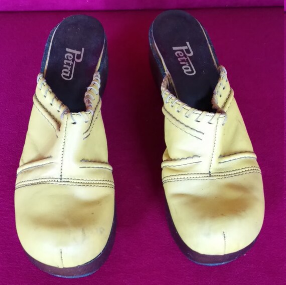 70s clogs yellow clogs seventies clogs 70s shoes plat… - Gem