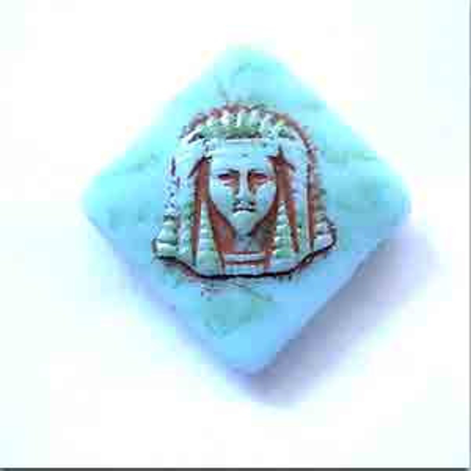 2 Vintage Blue Pharaoh Glass Cabochons 9519 - Etsy