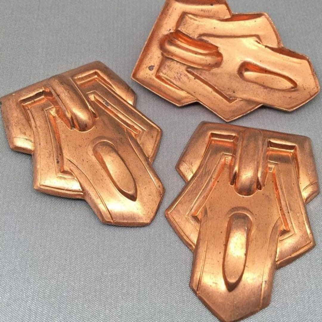 2 Vintage Tombac Brass Art Deco Metal Stampings - Etsy