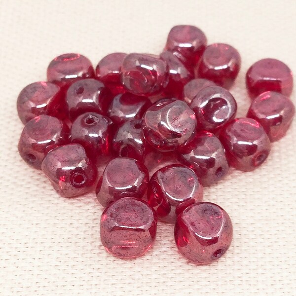 Red Czech Beads - Etsy