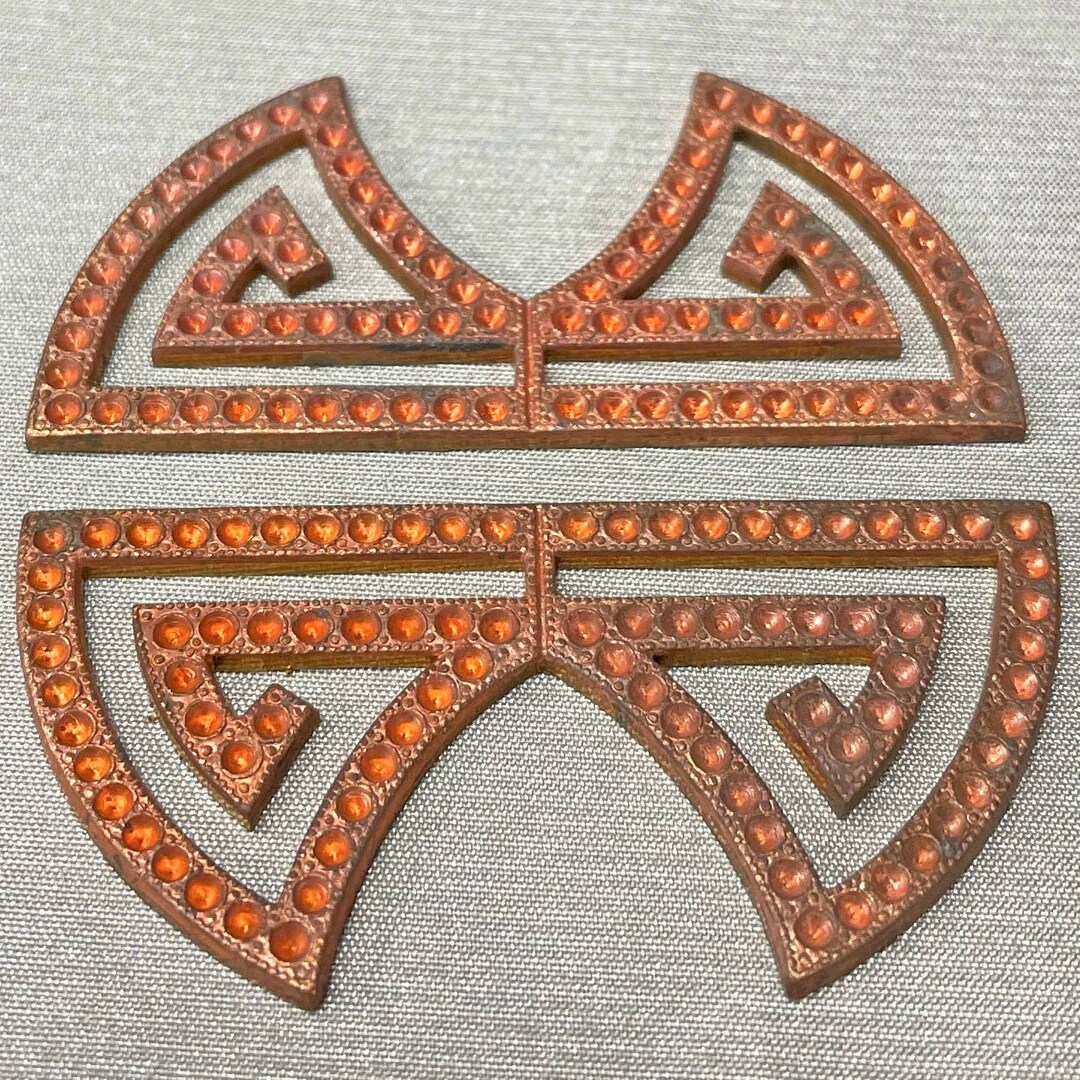 2 Vintage Stone Setting Abstract Tombac Brass Castings - Etsy