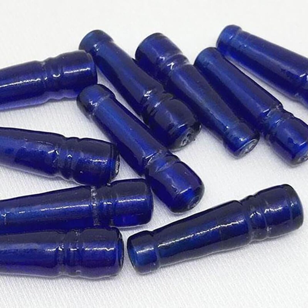 10 Vintage Cobalt Blue Focal Pawn Glass Beads - Etsy