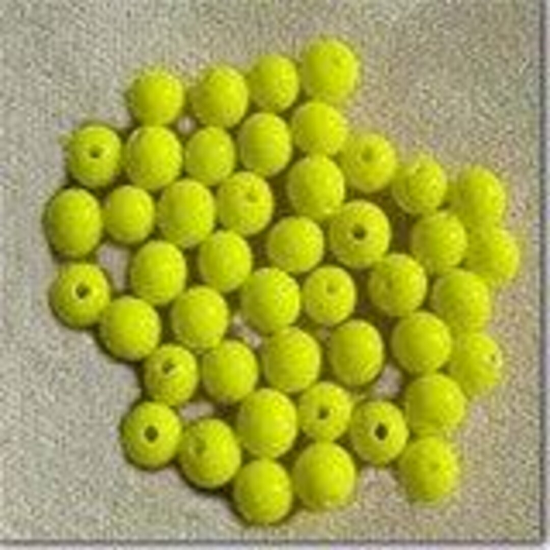 100 Vintage Bright Yellow Round Glass Beads - Etsy
