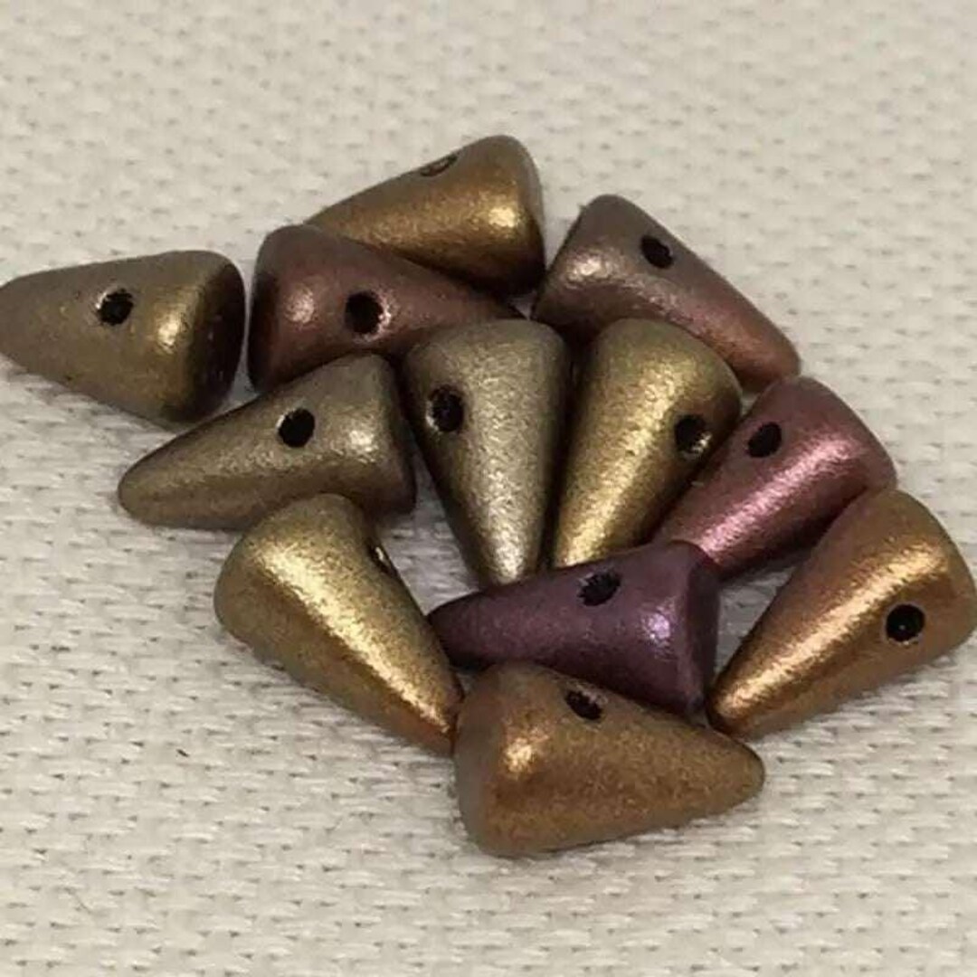 12 Iris Bronze Czech Spike Glass Beads - Etsy