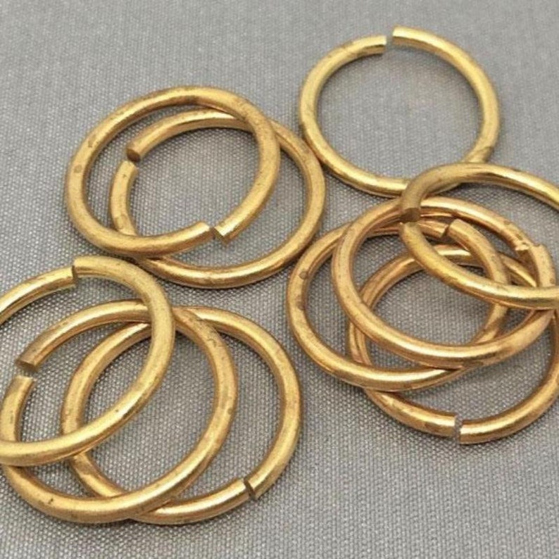 10 Vintage Large Brass Jump Rings - Etsy