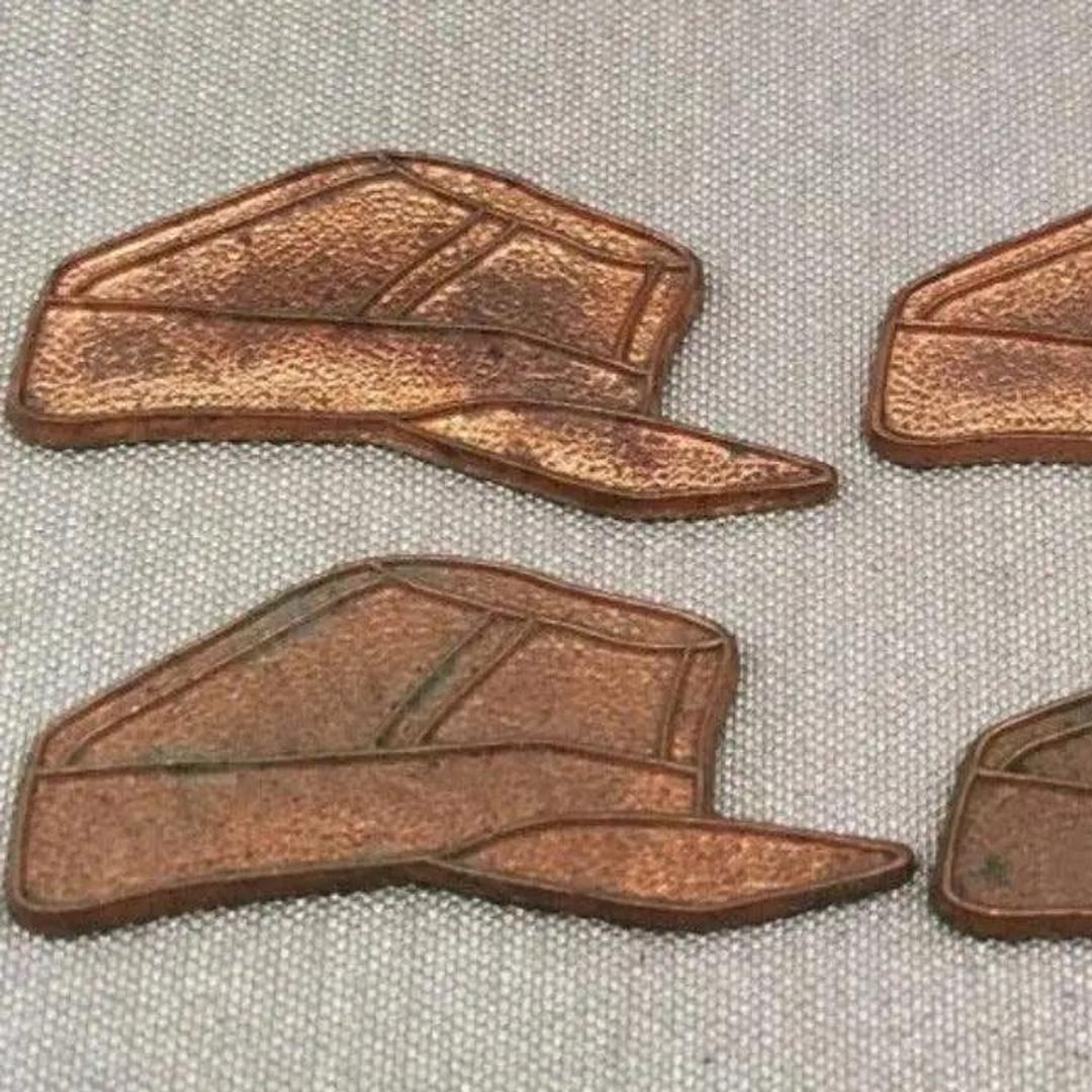 6 Vintage Brass Cast Hat Components - Etsy