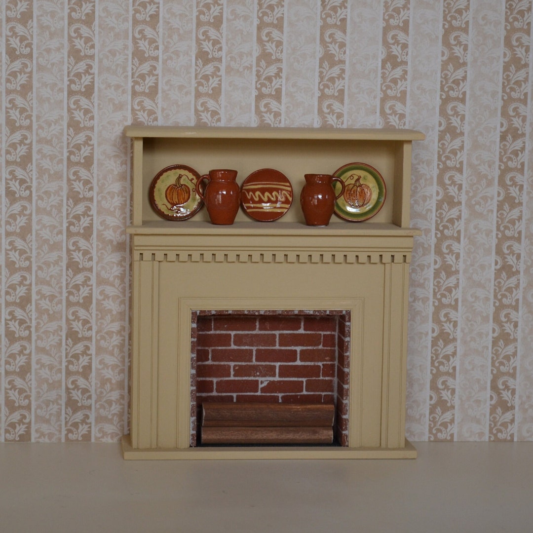Dollhouse Miniature- Fireplace With Shelf- - Etsy