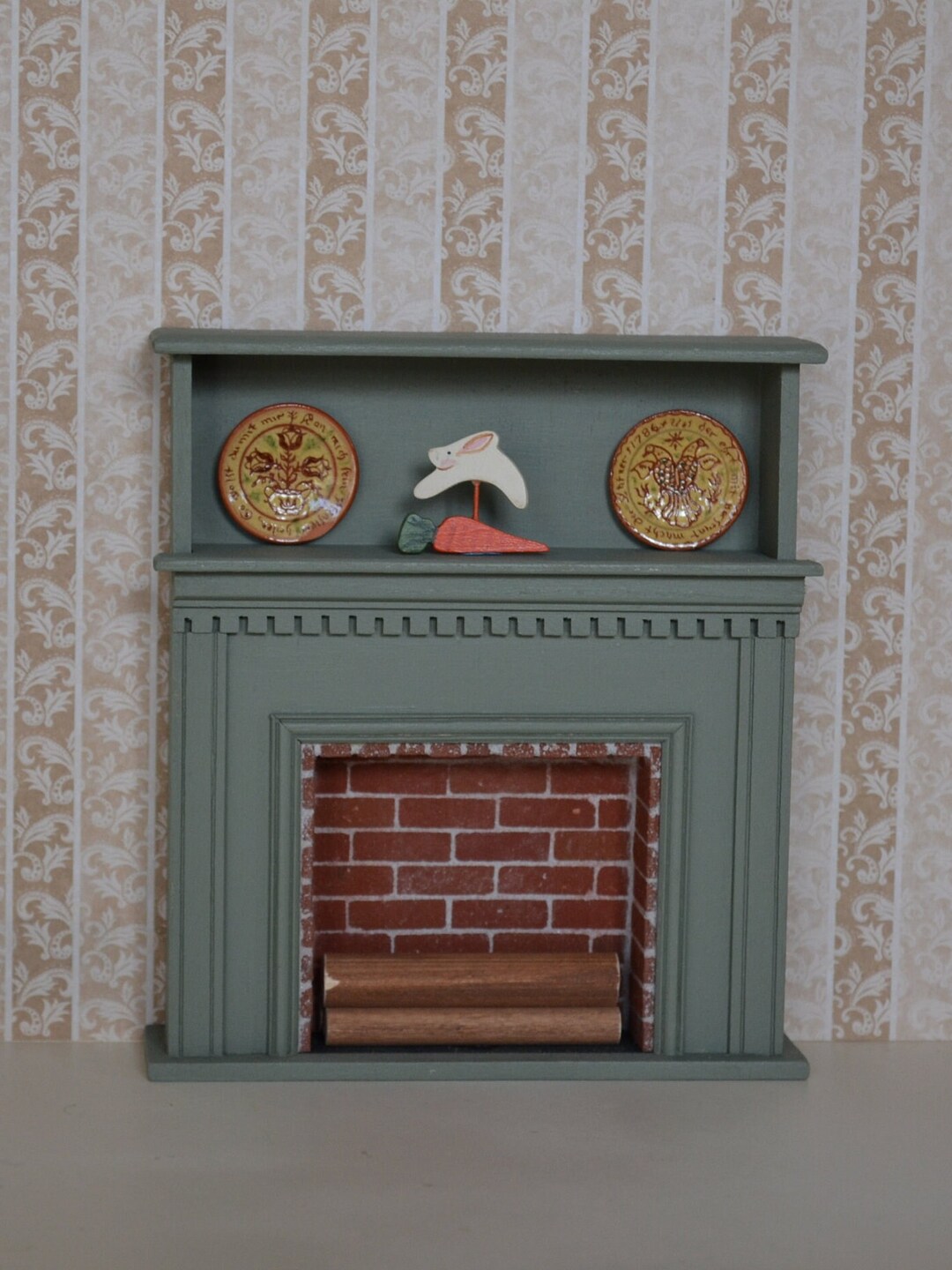 Dollhouse Miniature-fireplace With Shelf - Etsy