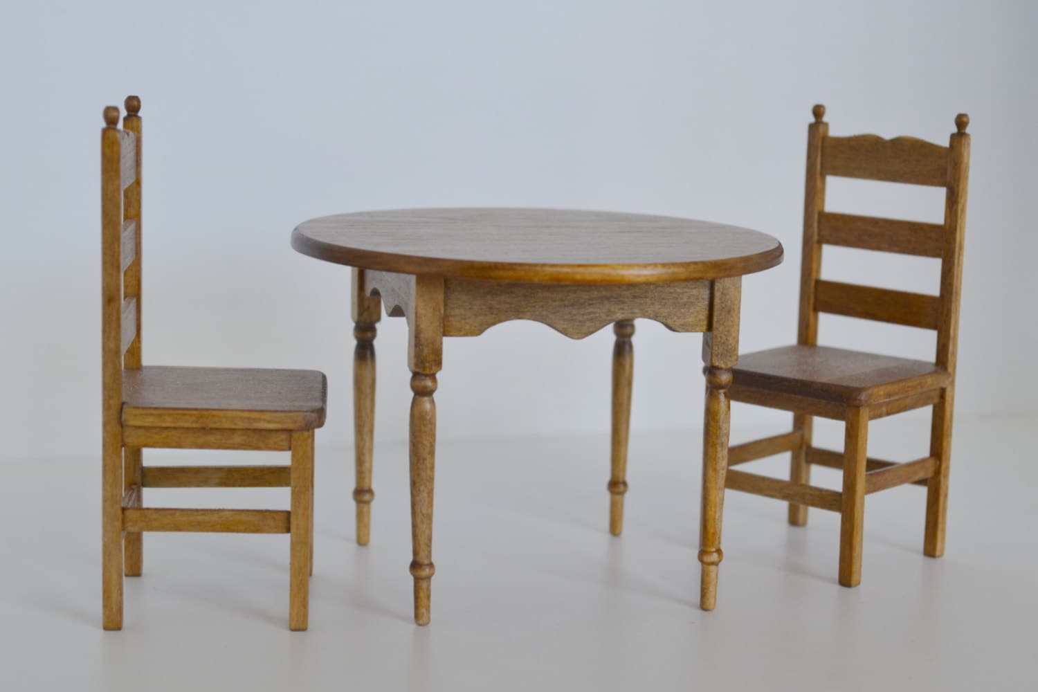 Dollhouse Miniature-round Table and Chair Set - Etsy