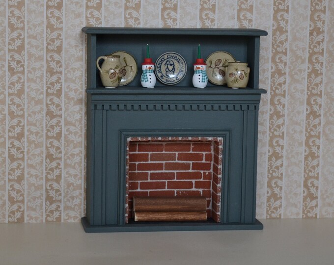 Dollhouse Miniature-fireplace With Shelf - Etsy
