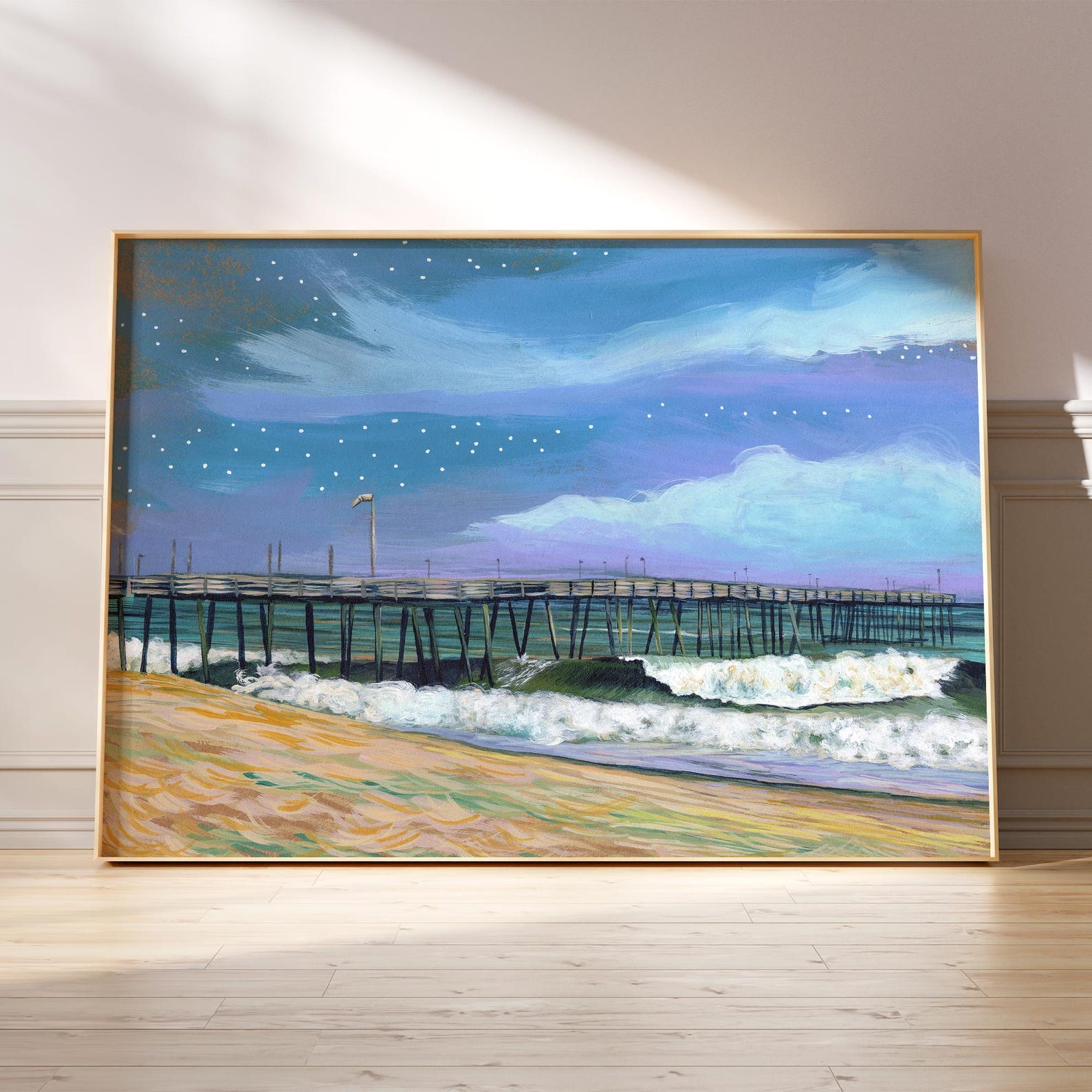 Avalon Pier Painting, Outer Banks Art, OBX Lover. - Etsy