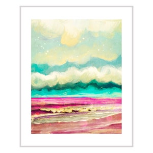 Abstract Ocean Painting, Colorful Beach Decor, Ocean Art - Etsy