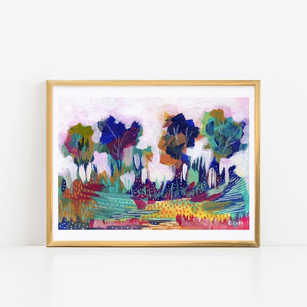 Colorful Tree Art - Etsy