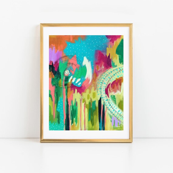 Colorful Abstract Art Multicolor Wall Art Bright Colors Art | Etsy