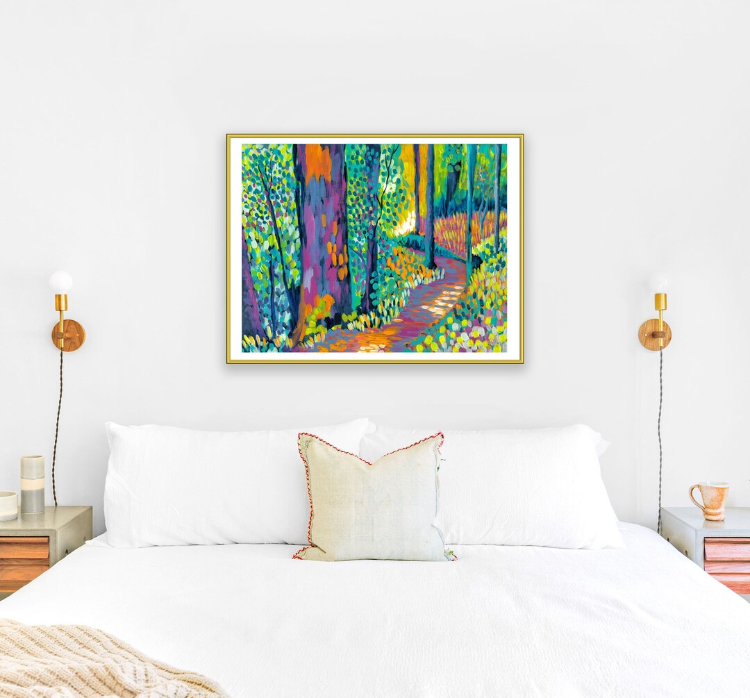 Costa Rican Landscape Art Print: Colorful Forest Path, Large Canvas - Etsy