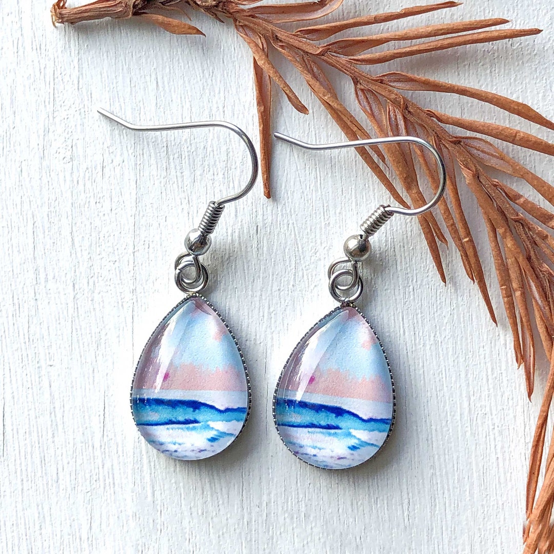Beach Earrings, Ocean Inspired Jewelry, Surgical Stainless Steel ...