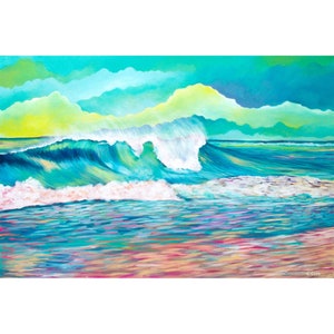 Wave Art Beach Art Print Ocean Themed Wall Decor Beach Wall - Etsy