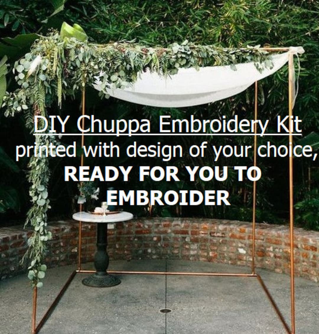 Chuppa (w/out Poles) DIY Judaica Embroidery Kit, 60"/150 Cm Square of ...