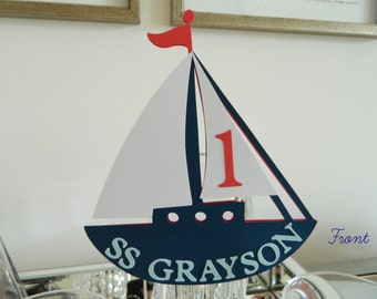 Sailboat cake topper | Etsy