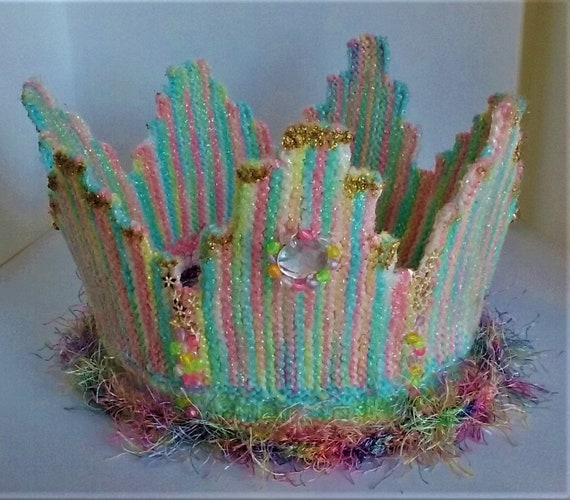 Made to Order Knitted Crown with Detachable Braids Princess | Etsy