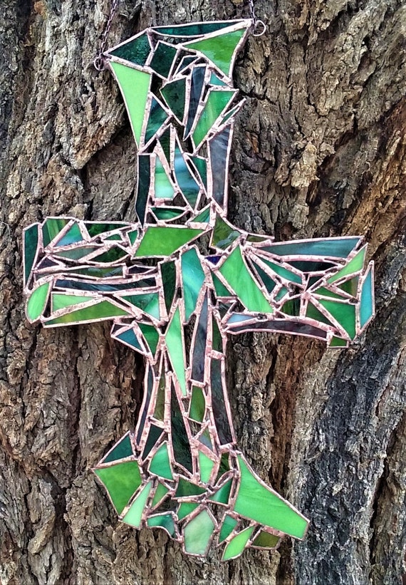 Stained Glass Cross Made to Order in Your Choice of Colors | Etsy