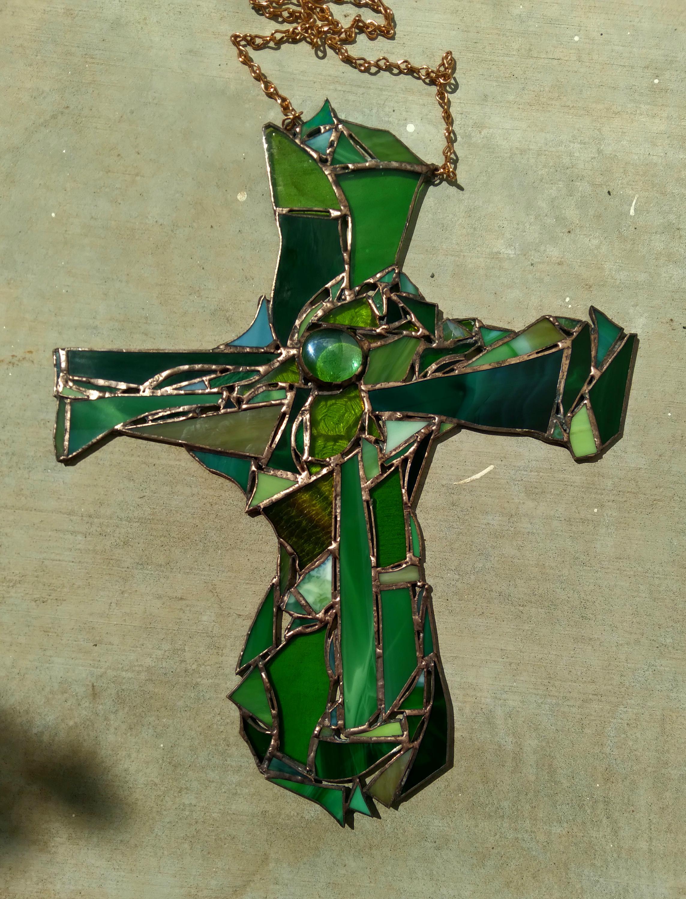 Stained Glass Cross, Made to Order in Your Choice of Colors - Etsy