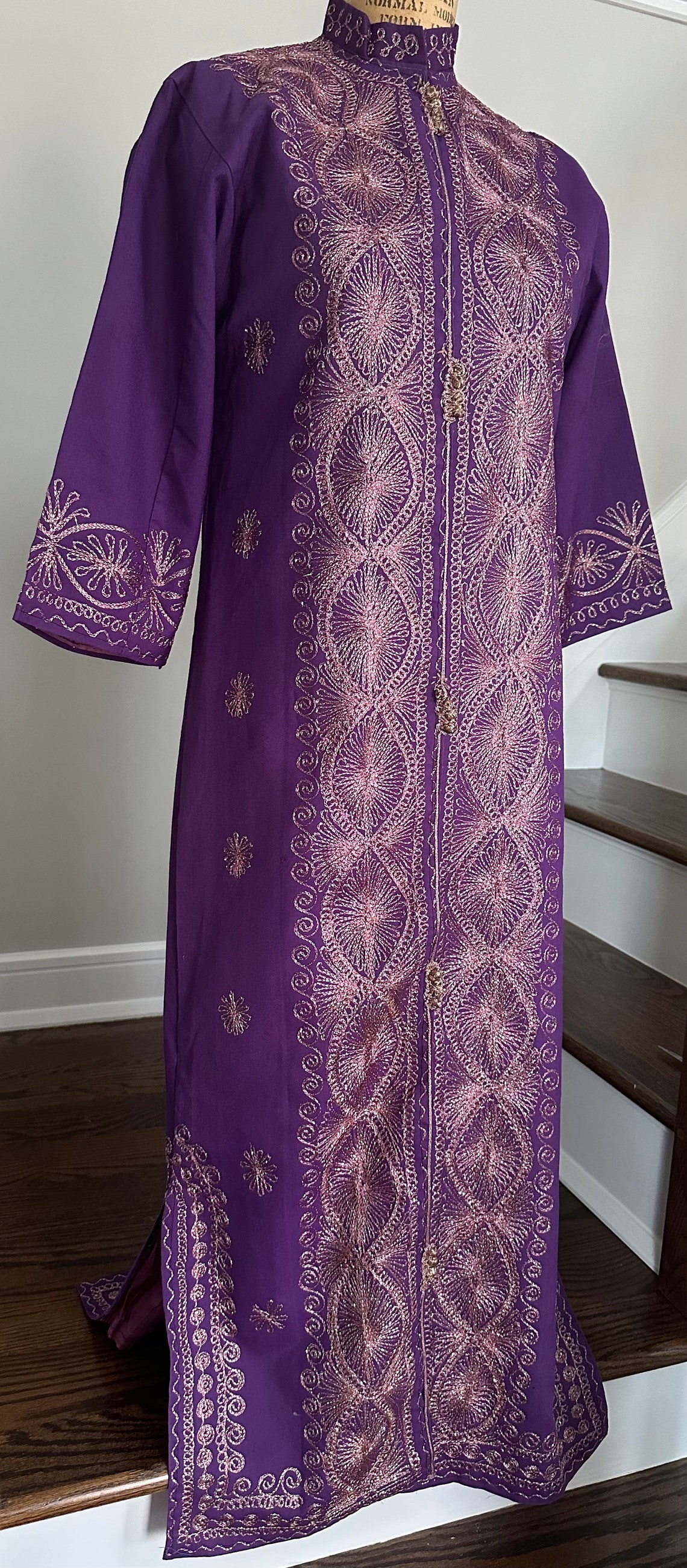 1960's Arab Purple Tunic W Metallic Embroidered Designs - Etsy