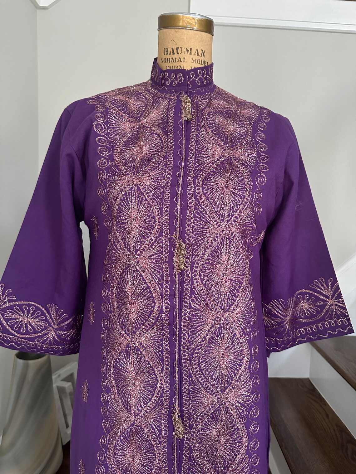 1960's Arab Purple Tunic W Metallic Embroidered Designs - Etsy