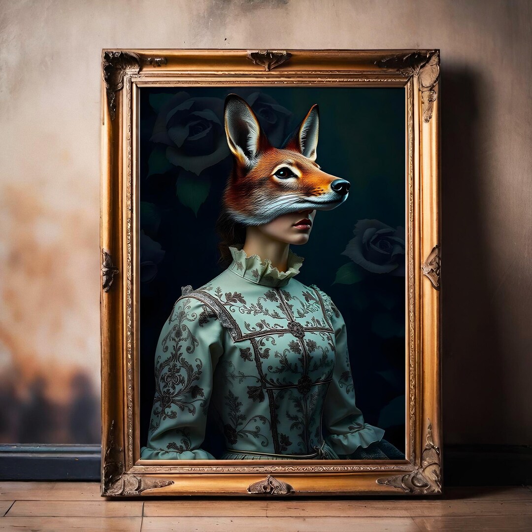 Fox in Renaissance Attire - Digital Download Home Decor Poster - Etsy