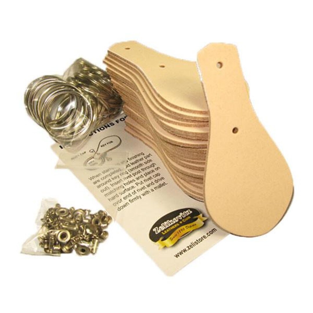 Key Fob Kits 25 Pack 4149-99 - Vegetable Tanned Tooling Leather With ...