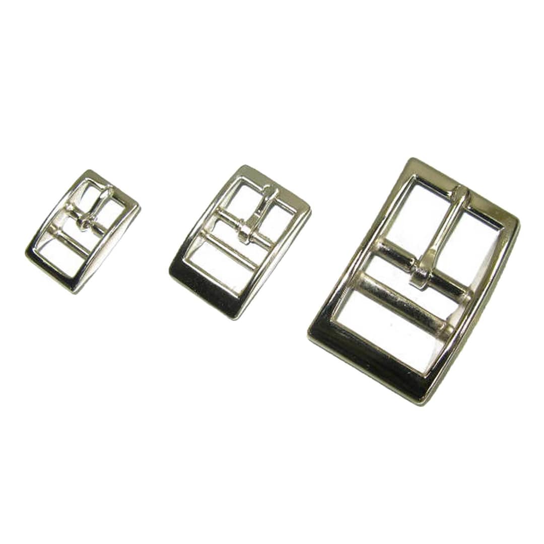 Nickel Plated Steel Double Bar Buckle 1514-00 Strap Buckle Leathercraft ...