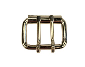 B7357 1 1/2 Natural Brass Double Prong Roller Buckle - Etsy