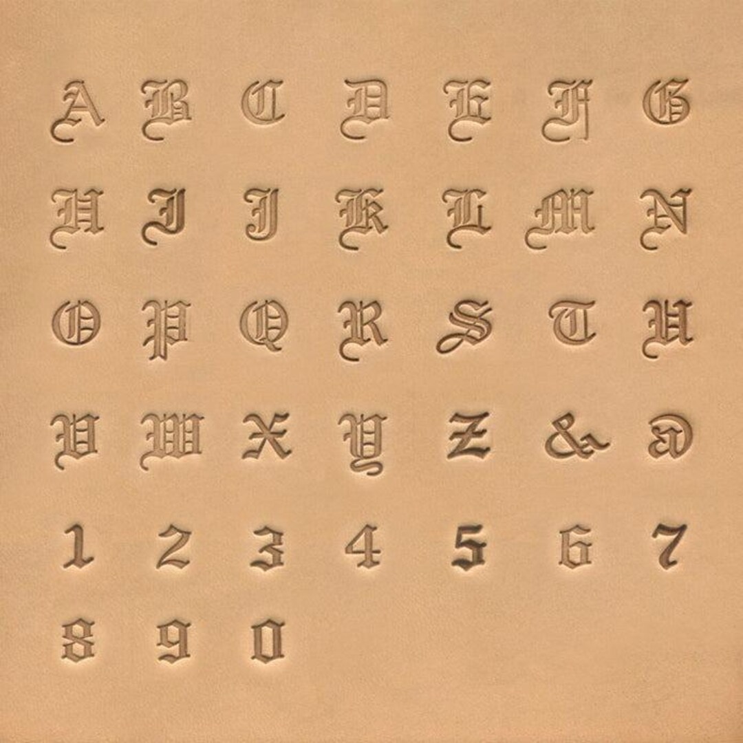 8142-20 Old English Alphabet, Number & Symbol Leathercraft Stamp 39 Pcs ...