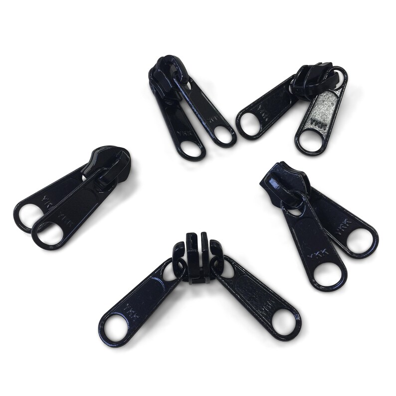 YKK #10C Nylon Coil Zipper Double Slider Zipper Pull Black - 5 Pack - Etsy