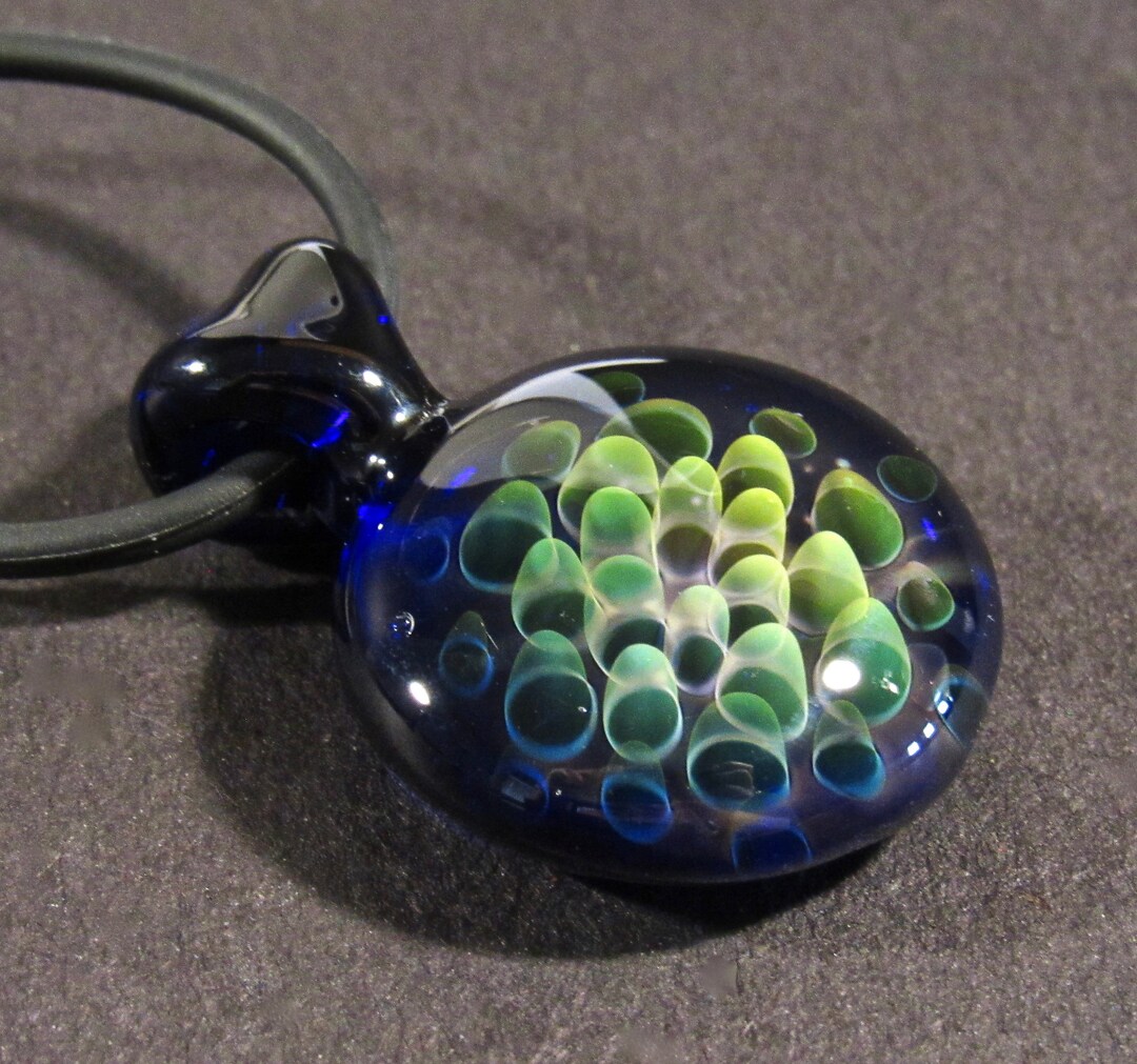 Gold and Silver Fumed Glass Implosion Pendant - Borosilicate Lampwork ...