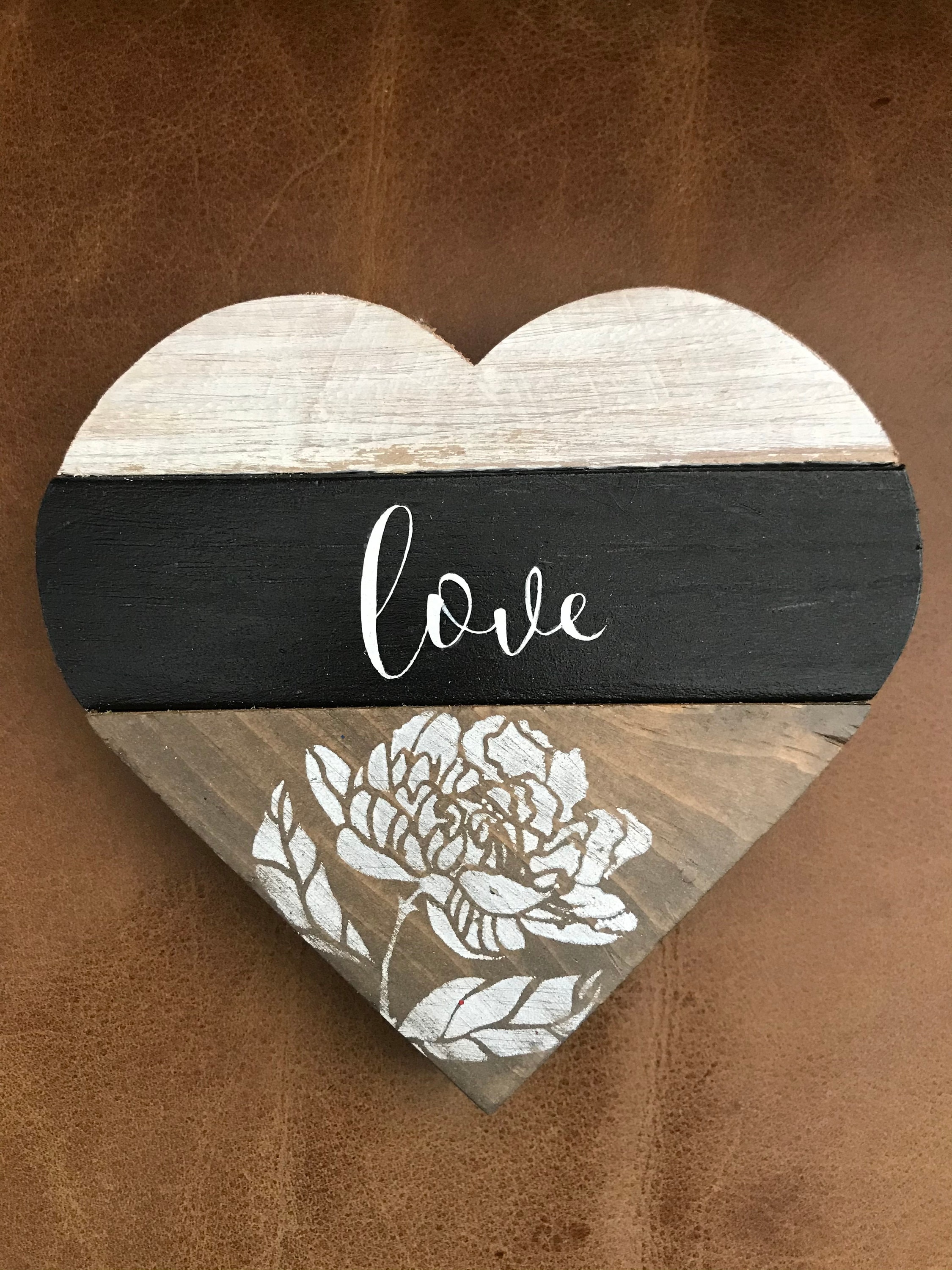 5 Wood LOVE Heart | Etsy