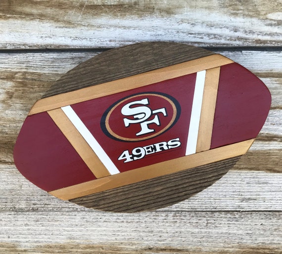 San Francisco 49ers Reclaimed Wood Football Sign - Etsy