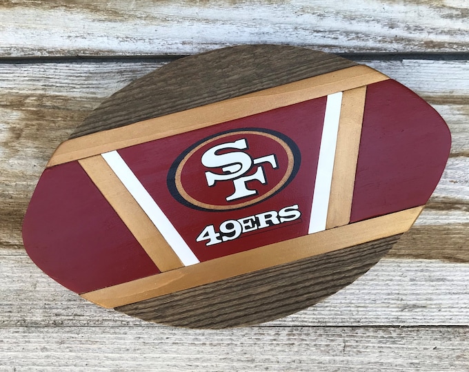 49ers Flag Home Decor Wood Flag Football - Etsy