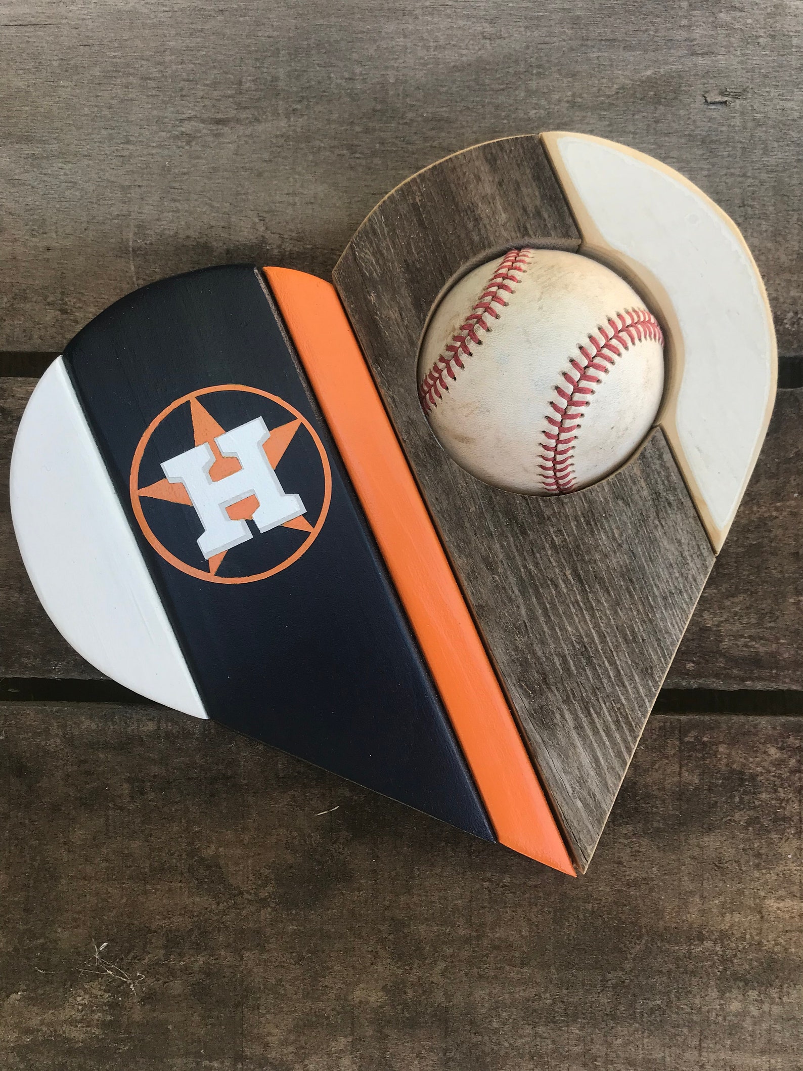 Houston Astros Baseball Heart - Etsy