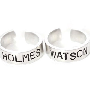 Sherlock Holmes Inspired Custom Aluminum Adjustable Metal Stamped Ring ...