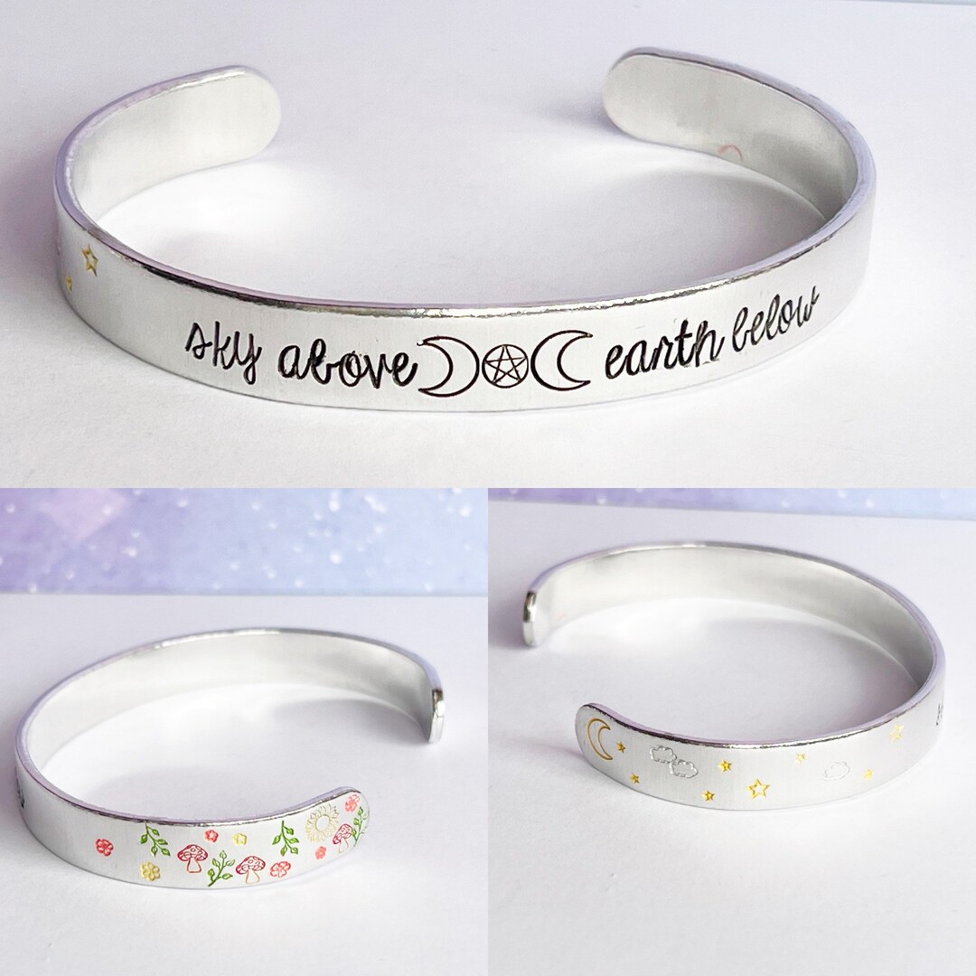 Sky Above Earth Below, Cuff Bracelet, Cottage Core, Witchy Bracelet ...