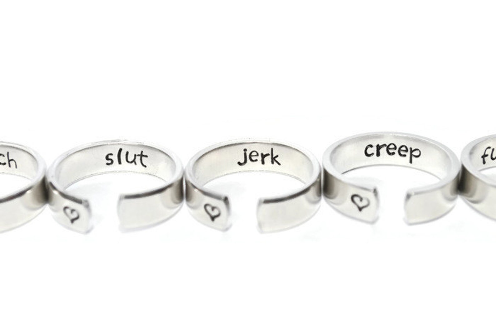 Hidden Swear Word Adjustable Aluminum Metal Stamped Ring // - Etsy