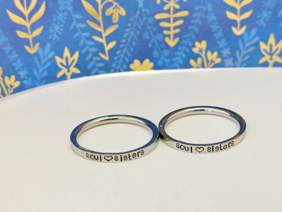 Soul Sisters Rings, Best Friend Rings, Stainless Steel Silver, Gold or ...