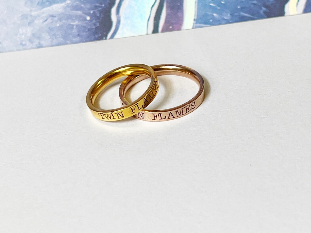 Twin Flames Rings, Stainless Steel Ring Pair, Rose Gold Rings, Best ...