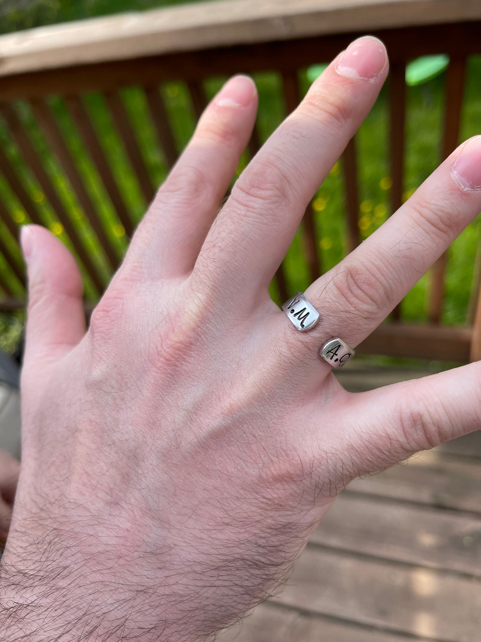 Twin Flame Rings, Adjustable Metal Stamped Ring Pair, Best Friend Rings ...