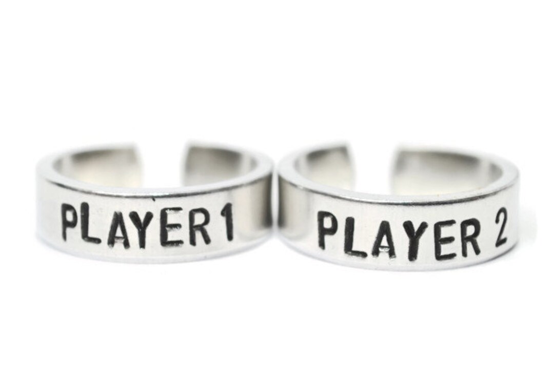 RTS Player 1 and Player 2 Ring Set, Best Friend Rings, Couple Rings ...