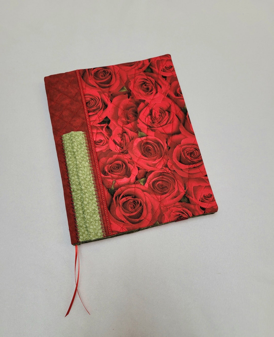 Rose Fabric Journal Cover, Flower Notebook Cover, Refillable Notebook ...