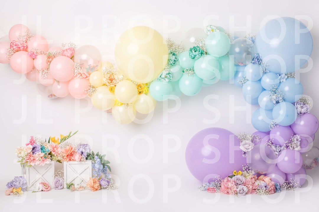 Pastel Birthday Digital Image Backdrop for Photography Composite Cake ...